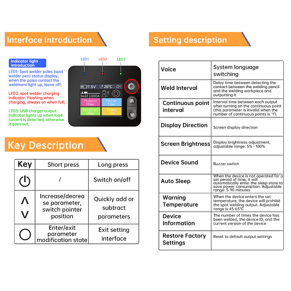DIYMORE TK-10B Color Screen Integrated Spot Welding Machine 18650 ...