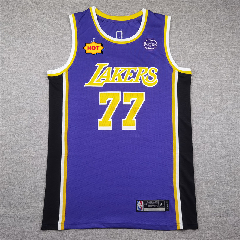 Los Angeles Lakers No. 77 Purple New Style Jersey High Quality Outdoor ...