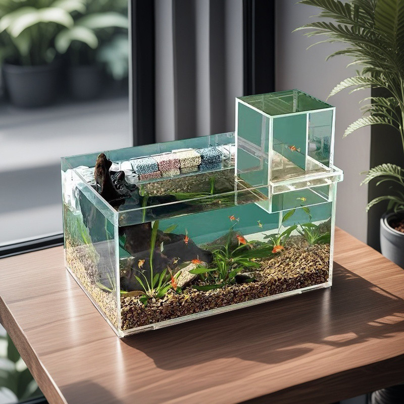 Acrylic negative pressure tank fish tank landscaping ornaments mini ...