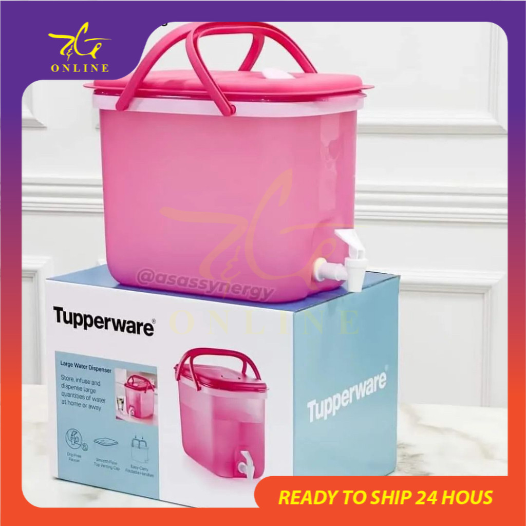 Tupperware 10L Water Wonder All Outdoor Cooler Dispenser Pink Camping ...