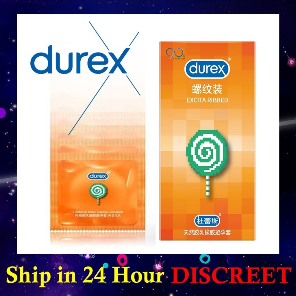 SAFETY CONDOM Durex Condom Excita Ribbed 3/12PCS Tahan Lama Real Feel ...