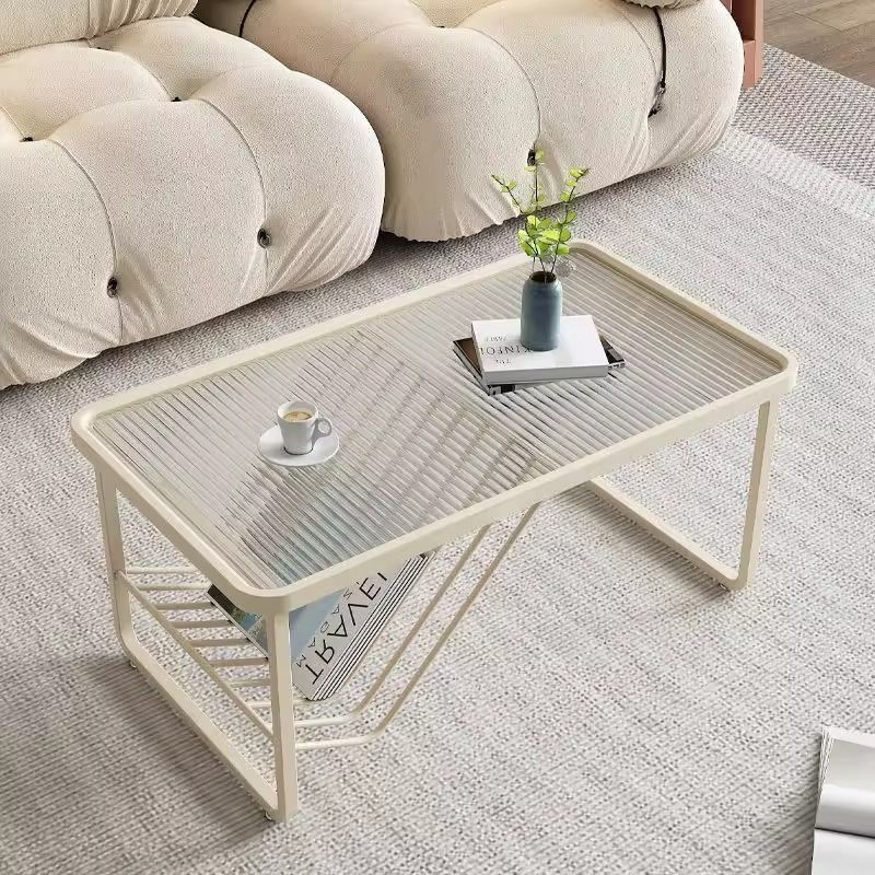 Small Table Minimalist Living Room/Balcony Rectangular Rainbow Tempered ...