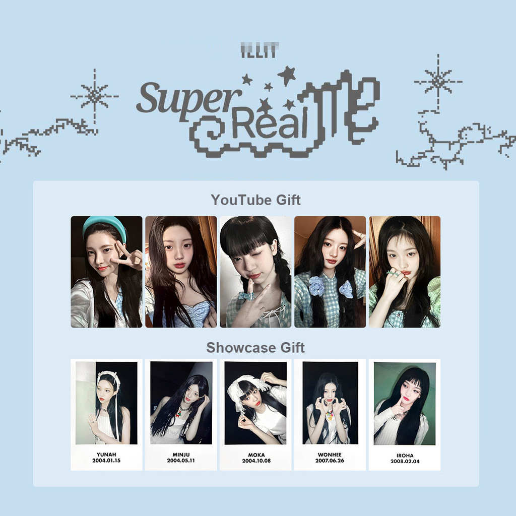 Kpop HYBE ILLIT New Album Super Real Me Gift Card Favorite Card MINJU ...