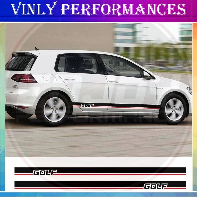 Auto Sport Styling Vinyl Decals Car Door Side Stripes Skirt Stickers ...