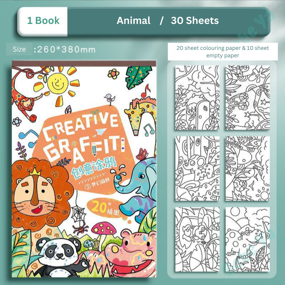 A3 Colouring Book For Kids 30 Sheets - Sketchbook Drawing Painting ...