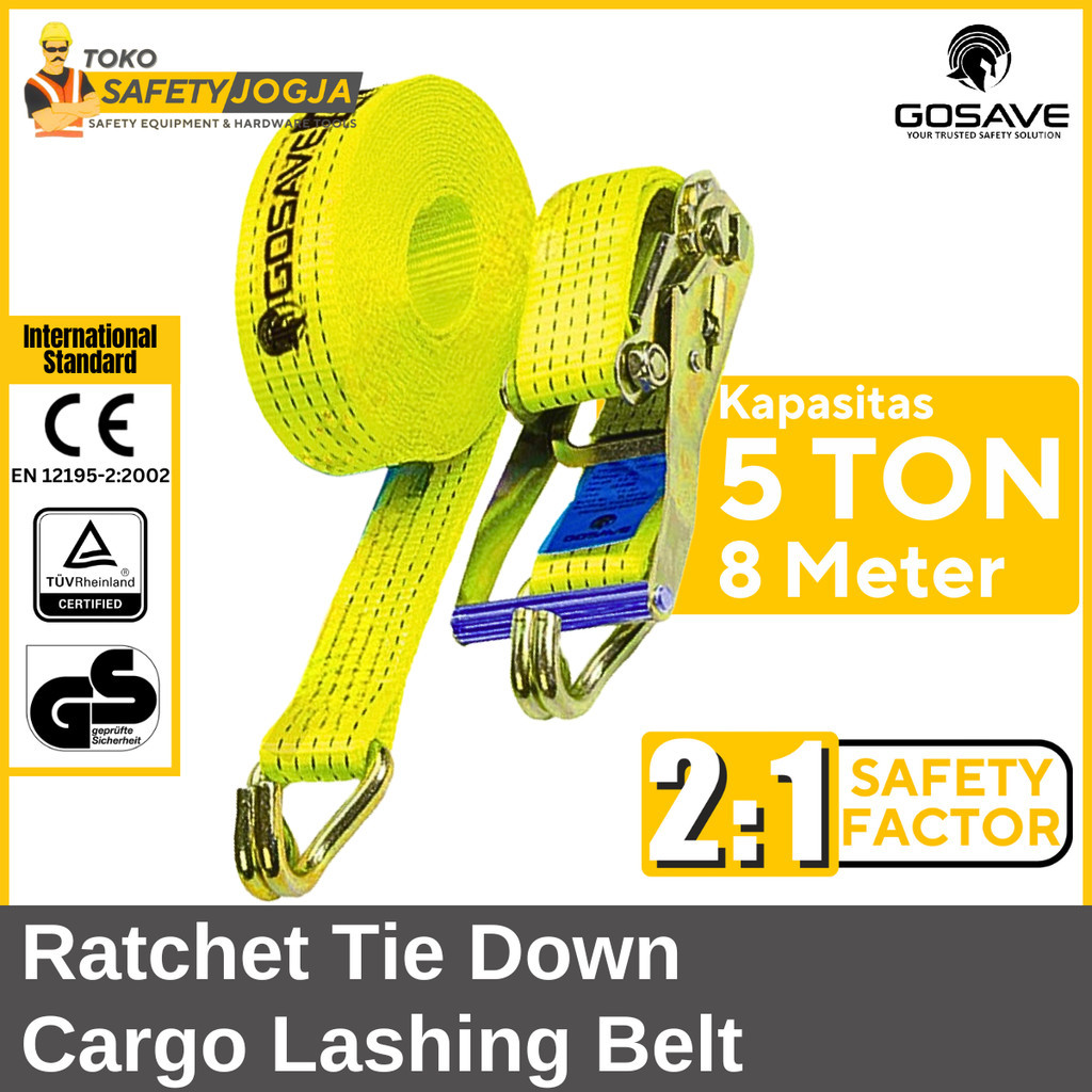 Cargo Lashing 5ton x 8m Webbing Cargo Belt Ratchet Tie Down Trackbelt ...