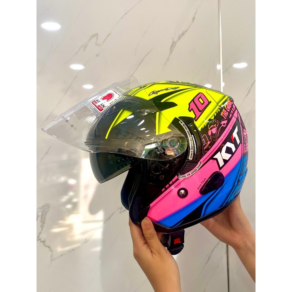 Kyt VENOM TITHIPONG HELMET 2 GLASSES - KYT VENOM 3/4 GENUINE PREMIUM STAMP | Shopee Malaysia