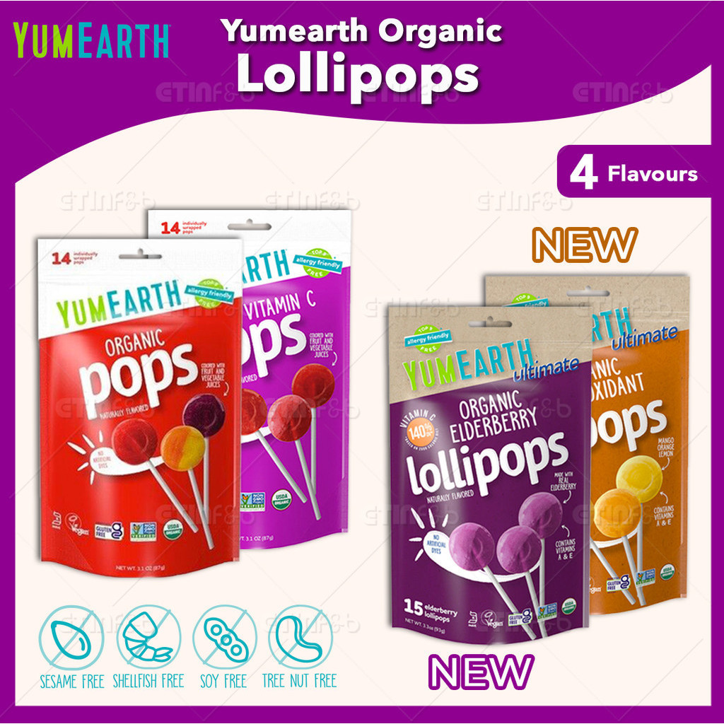 YUMEARTH Organic Pops Fruit Lollipops Healthy Candy Sweets Vegan ...