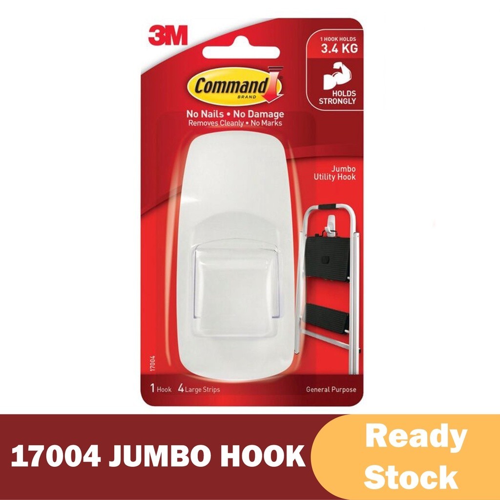 3M Command 17004 ANZ Organize Jumbo Hook Wall Organizer General Purpose ...
