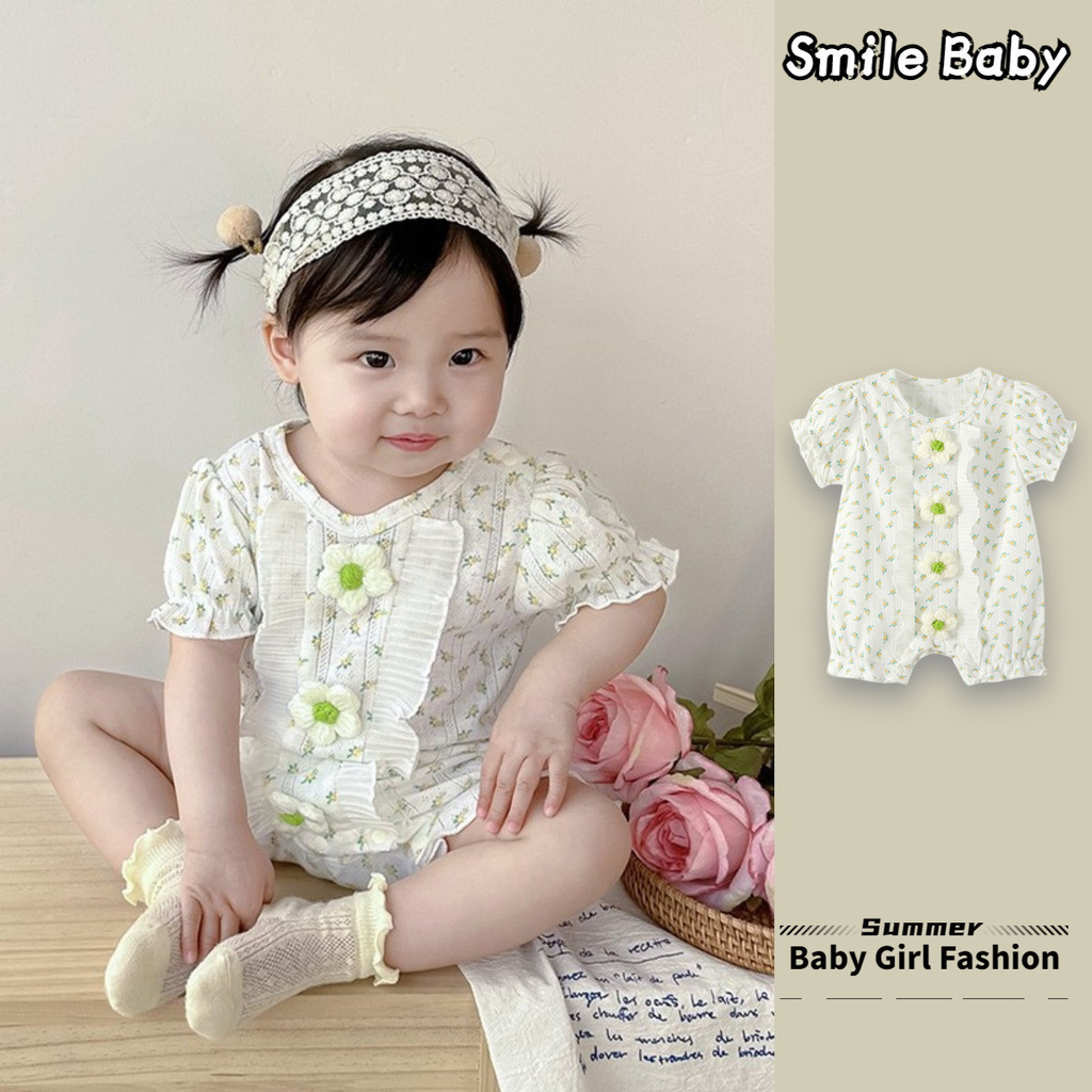 Summer New Baby Clothes Short-sleeved Bodysuit 0-24 Months Baby Girl ...