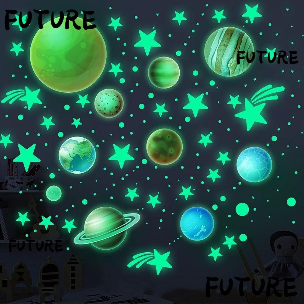 HL-FUTU Stars Wall Stickers, Luminous PVC Planet Wall Decals, Simple ...