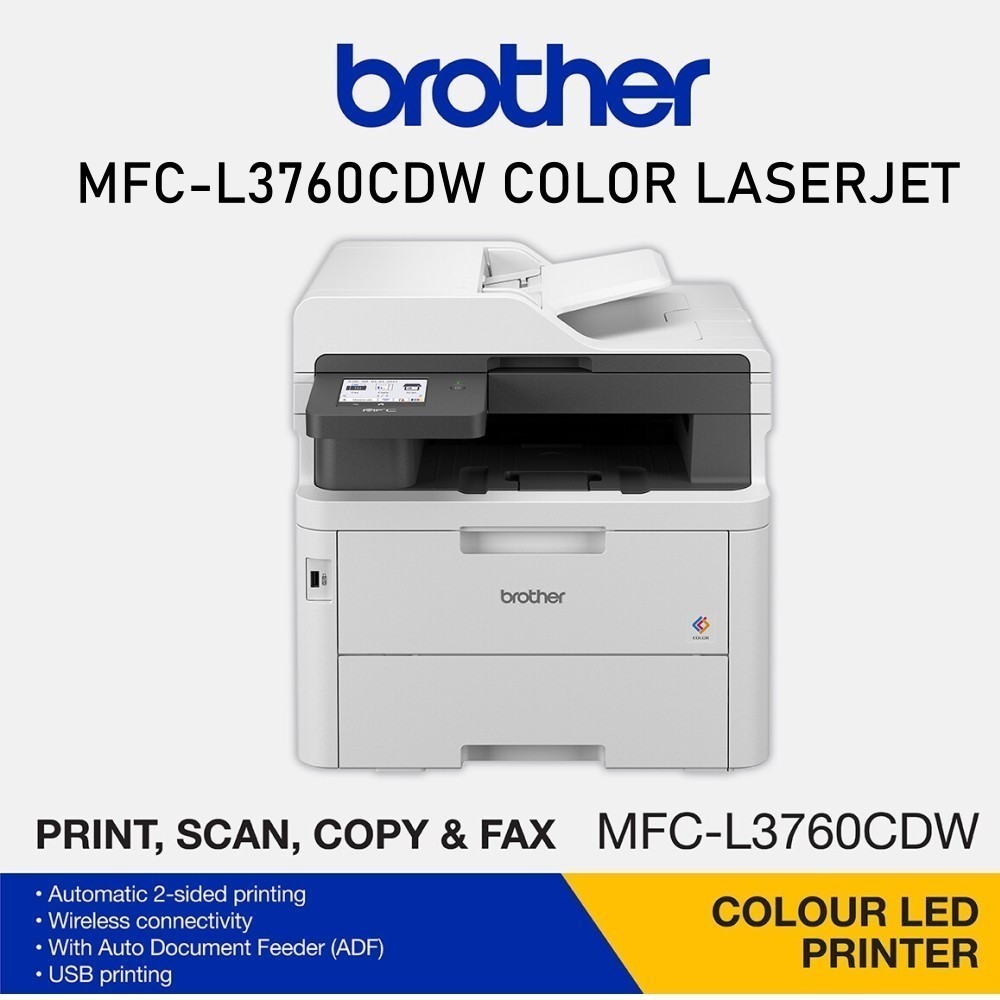Brother L3760CDW MFC-L3760CDW Colour Laserjet A4 Printer Auto DUPLEX ...