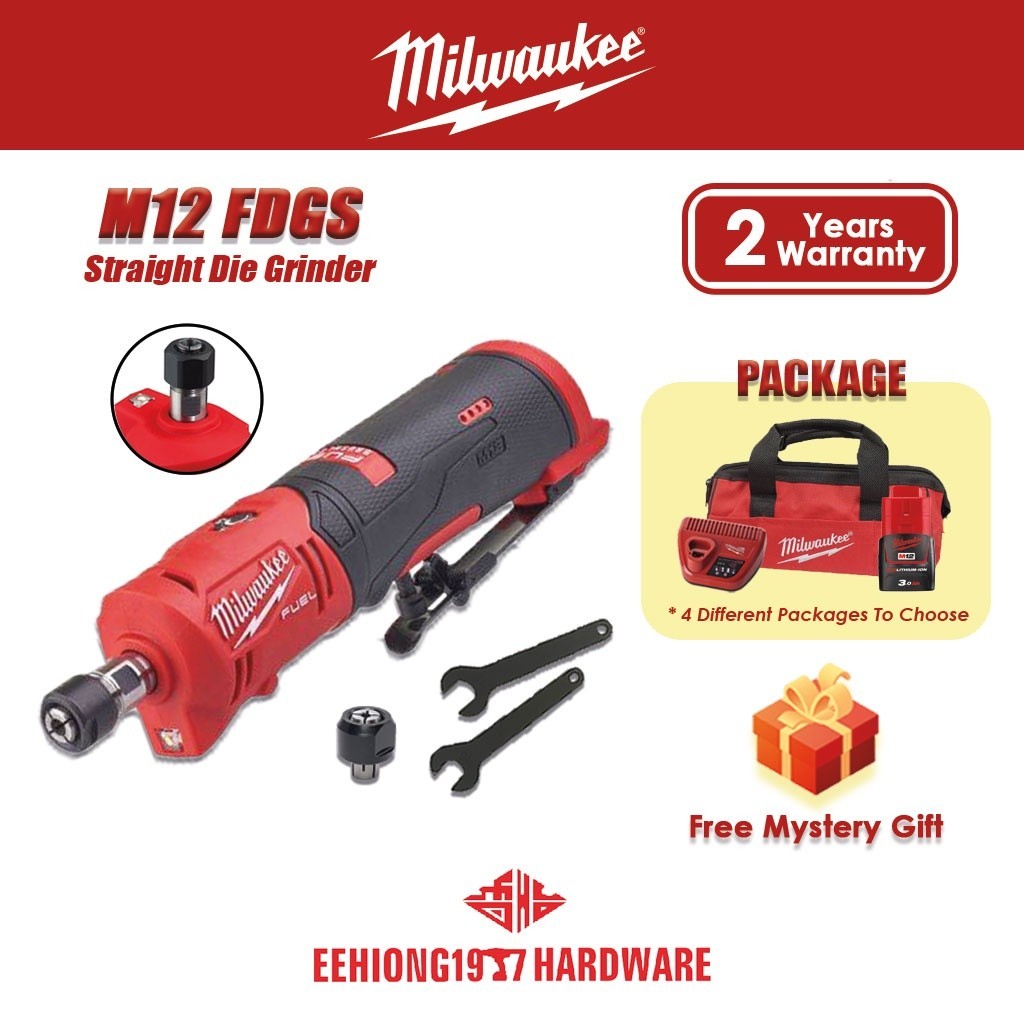 MILWAUKEE M12 FDGS FUEL 6.35mm Straight Die Grinder Alat Pengisar ...