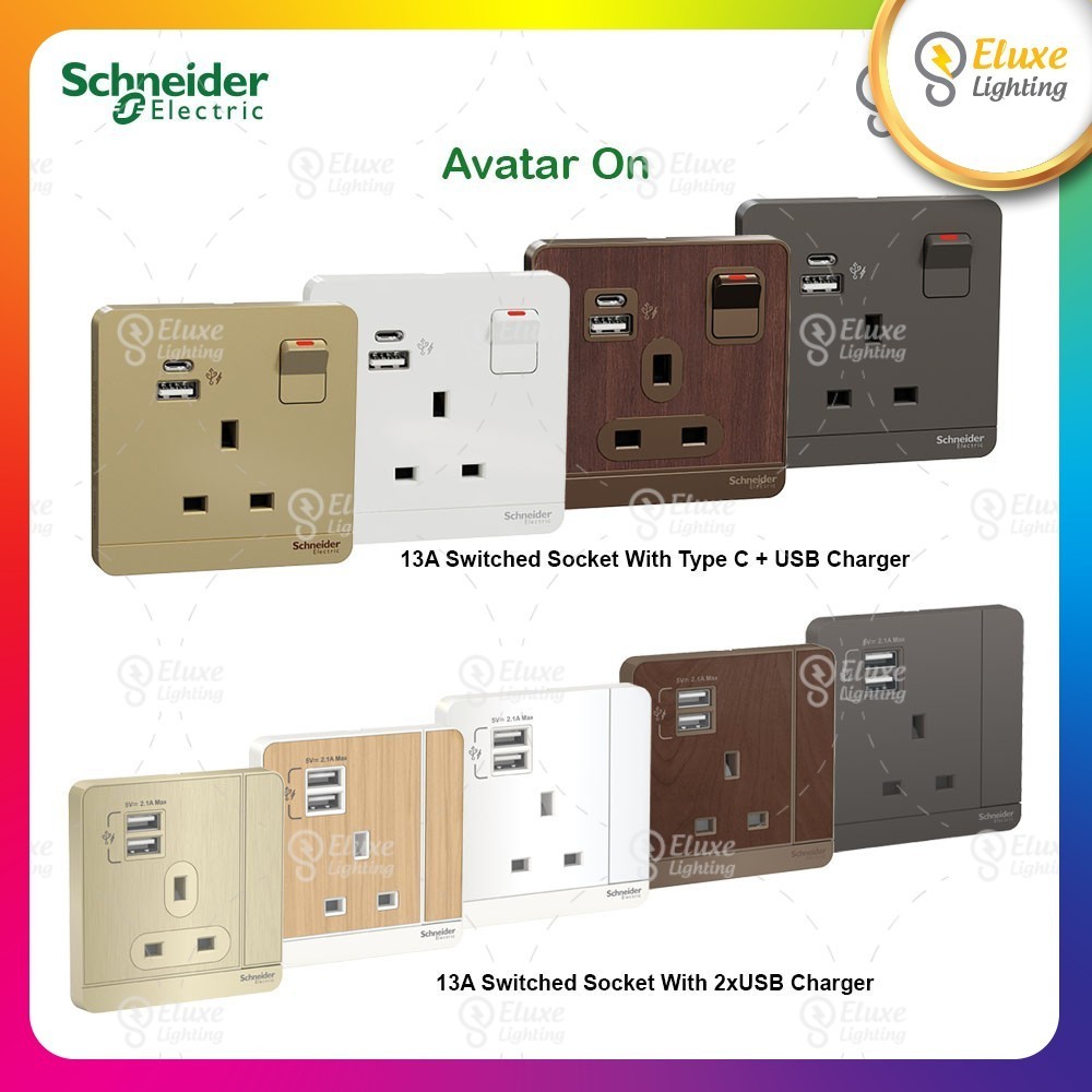 SCHNEIDER AVATARON SERIES USB SWITCHES & SOCKETS | Shopee Malaysia