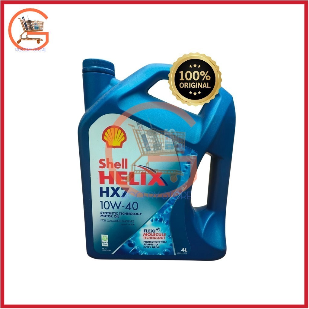 (MADE IN OMAN) 100% ORIGINAL SHELL 10W40 HELIX HX7 SEMI SYNTHETIC ...