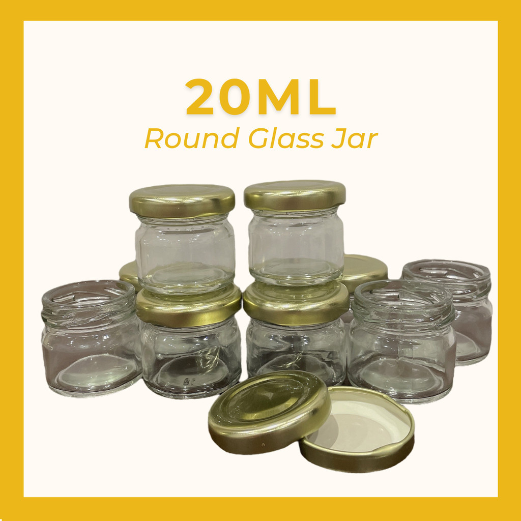 (80 pcs) 20ml Round Glass Jar / Botol Kaca / Boto Madu / Botol sambal ...