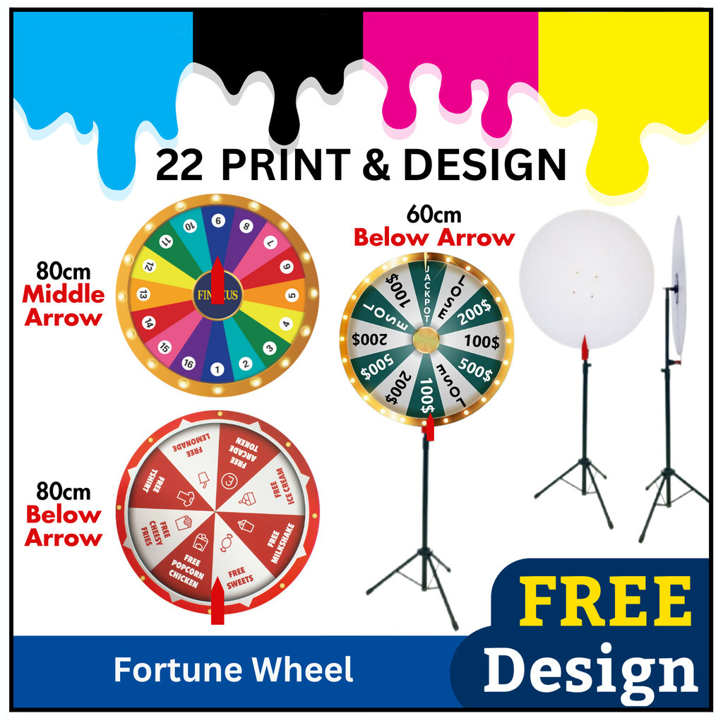 Fortune wheel stand with printing Roda Impian Spin And Win 轮盘 80cm or ...
