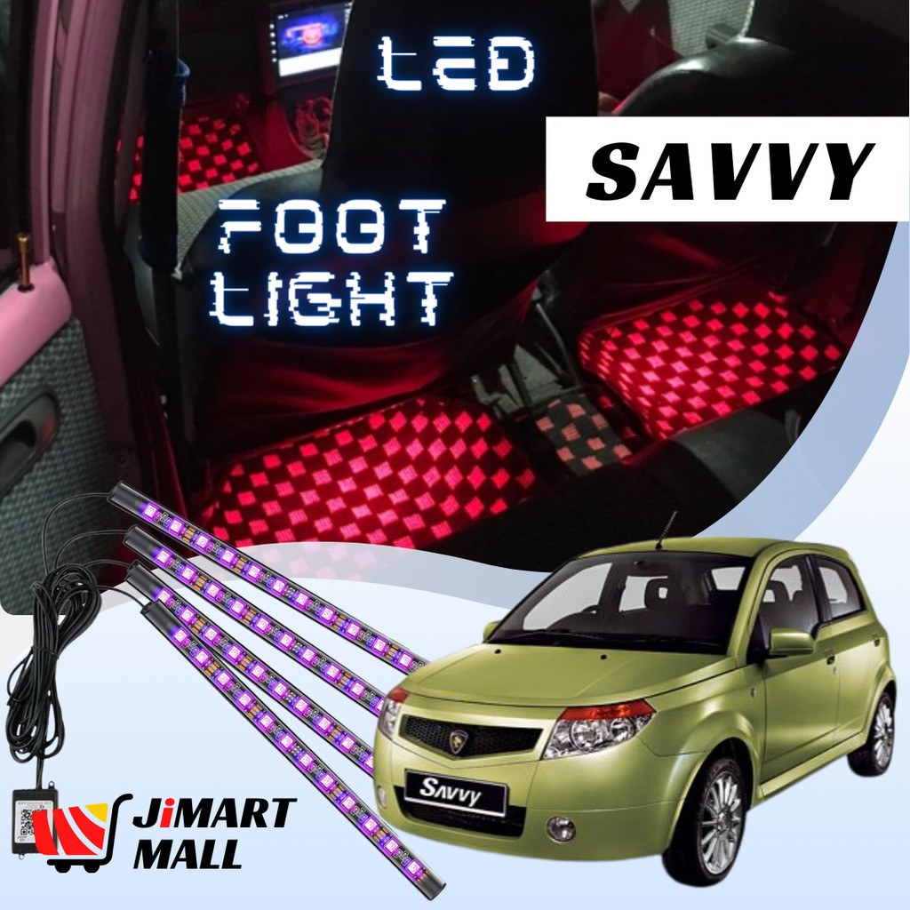 SAVVY LED AMBIENT LIGHT Foot Floor Lampu Kaki Kereta RGB Interior ...