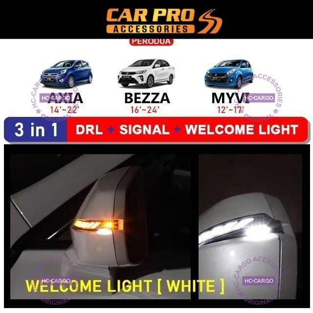 AXIA BEZZA MYVI Car Model Dragon Scale Side Mirror Smoke Led With ...