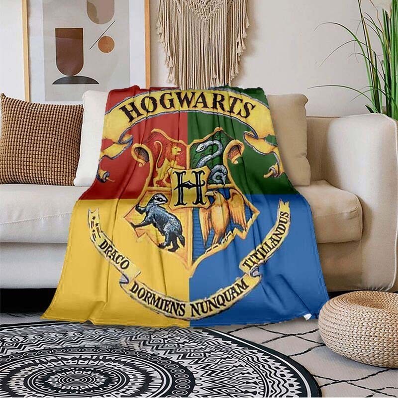 Harry Potter Hogwarts Gryffindor Hufflepuff Flannel Blanket Sofa Bed ...