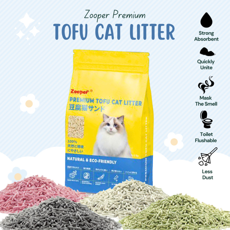 Zooper Tofu Cat Litter Premium Pasir Kucing Super Brand Nature Tofu Cat ...