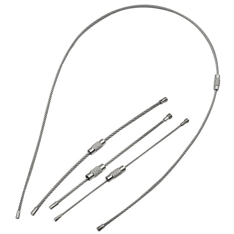 Stainless Steel Wire Rope Ring Keychain Colorful Wire Ring Wire Lock ...