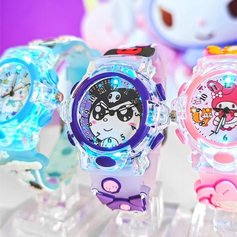 Sanrio Children Led Luminous Watch Cinnamoroll Kawaii Student Wrist ...