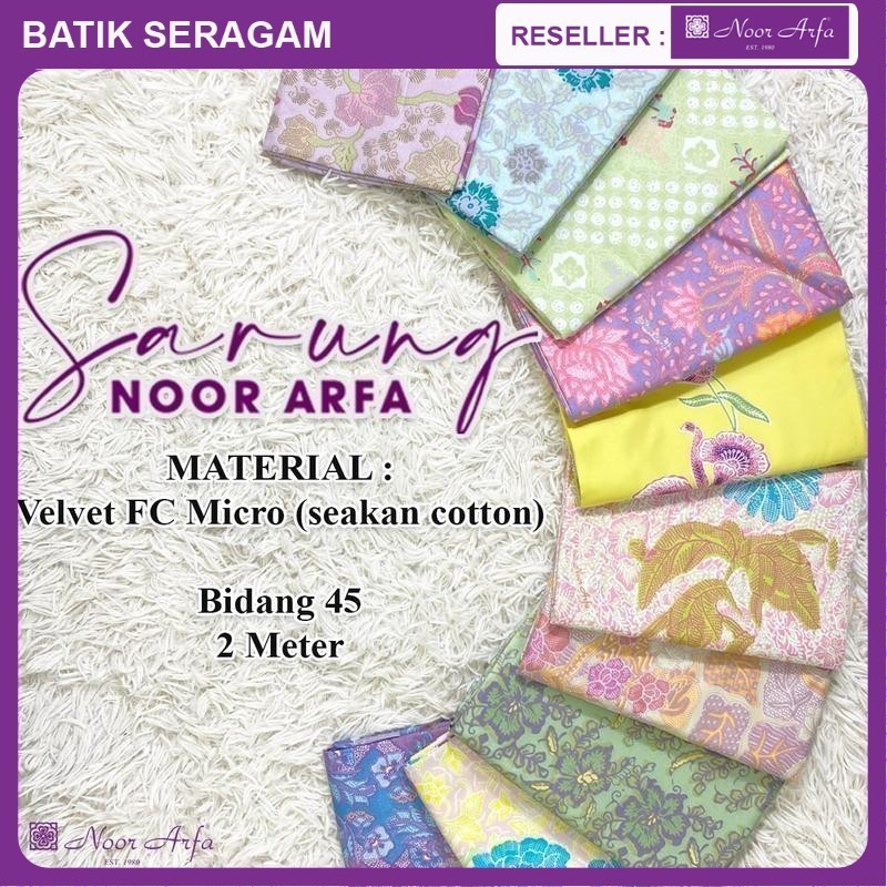 NOOR ARFA Kain Sarung Batik | Batik Malaysia Pastel | Shopee Malaysia