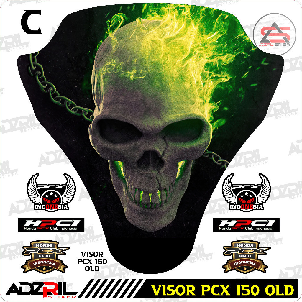 Winshield visor sticker for honda pcx 150 OLD, cool image / cool ...