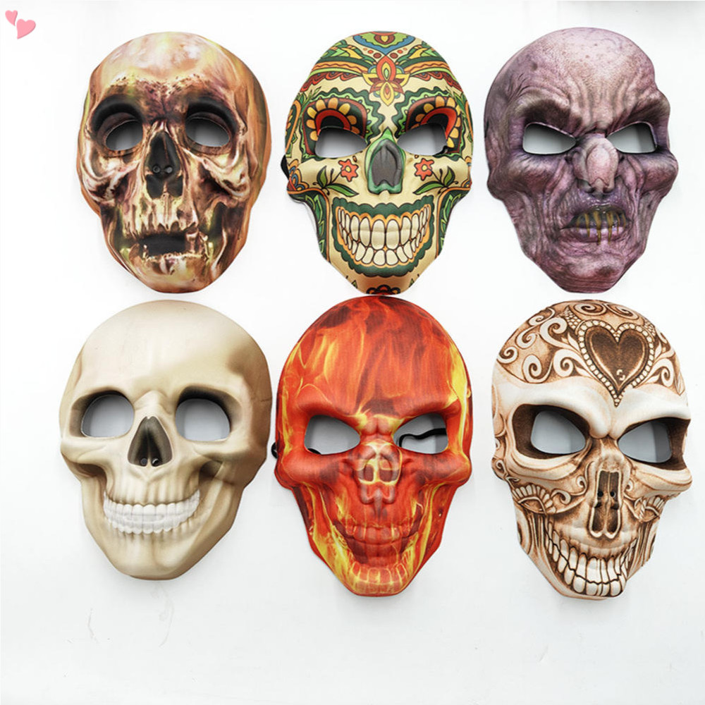 Mexican Day of the Dead Masks Halloween Full Bone Masquerade Masks ...