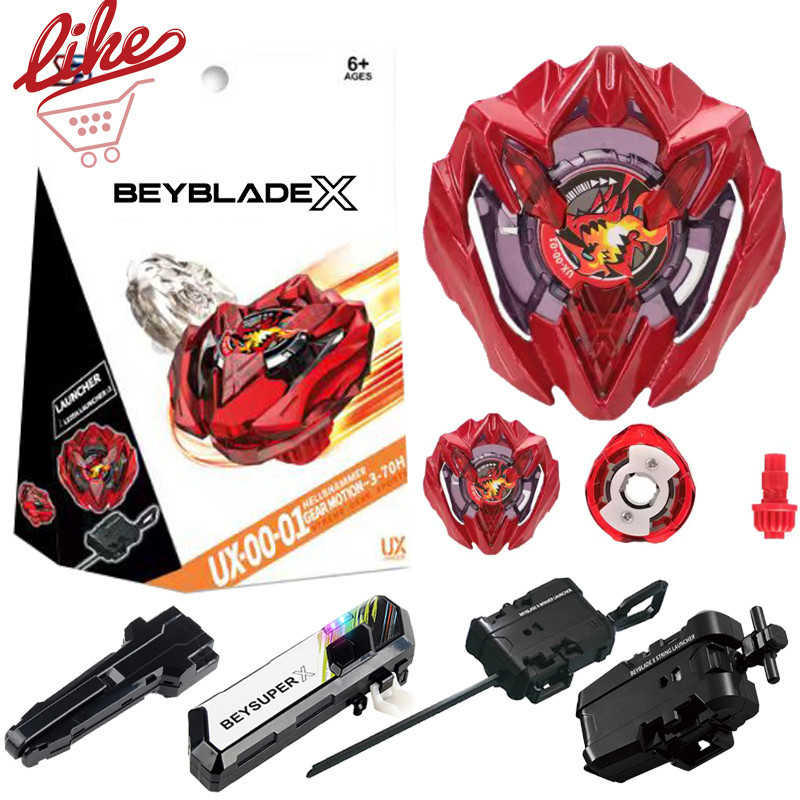 Beyblade X UX-01 Dran Buster Red Beyblade Xtreme with Launcher Led Grip Set for Beyblade Burst ...