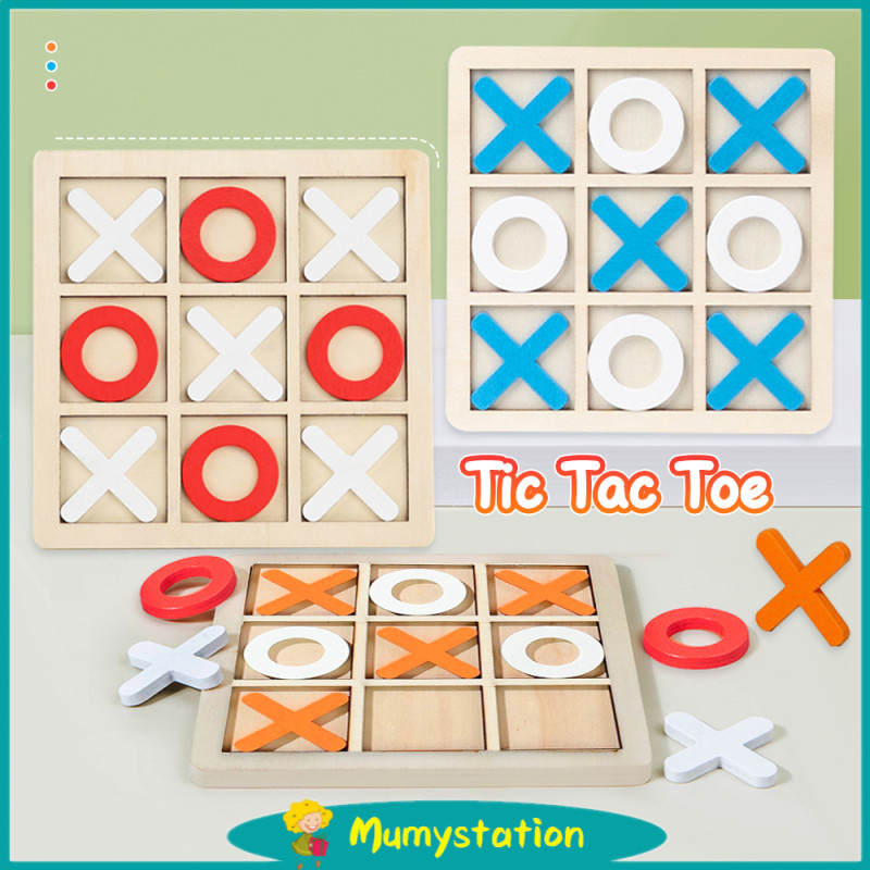 Mumystation Wooden Tic Tac Toe Board Game Block Family Party Game ...