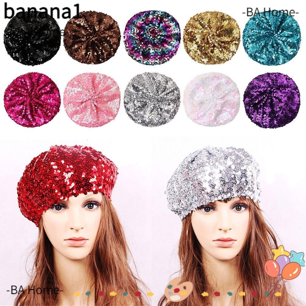 BA Beret Hats Women Glitter Sequins Personality Charming Gatsby Hats ...