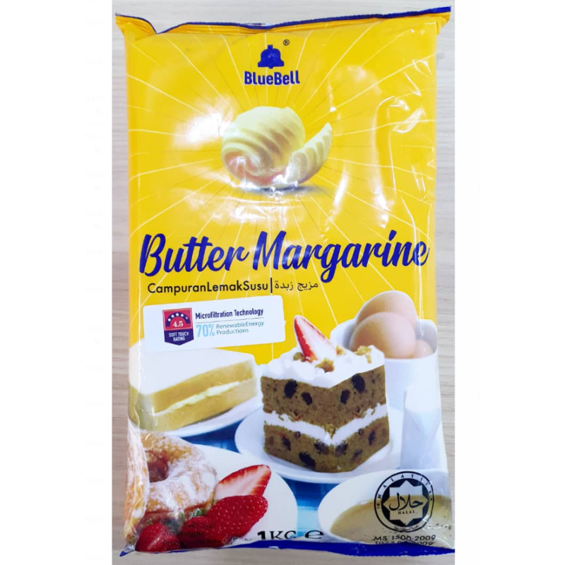 BLUEBELL BUTTER MARGARINE/ MARJERIN/ SPREAD (HALAL)1KG (2643) | Shopee ...