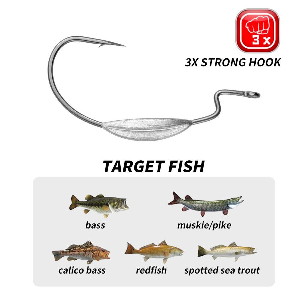 5pcs/lot WEEDLESS HOOK 3# 2# 1# 1/0 2/0 3/0 4/0 5/0 High Carbon Steel ...