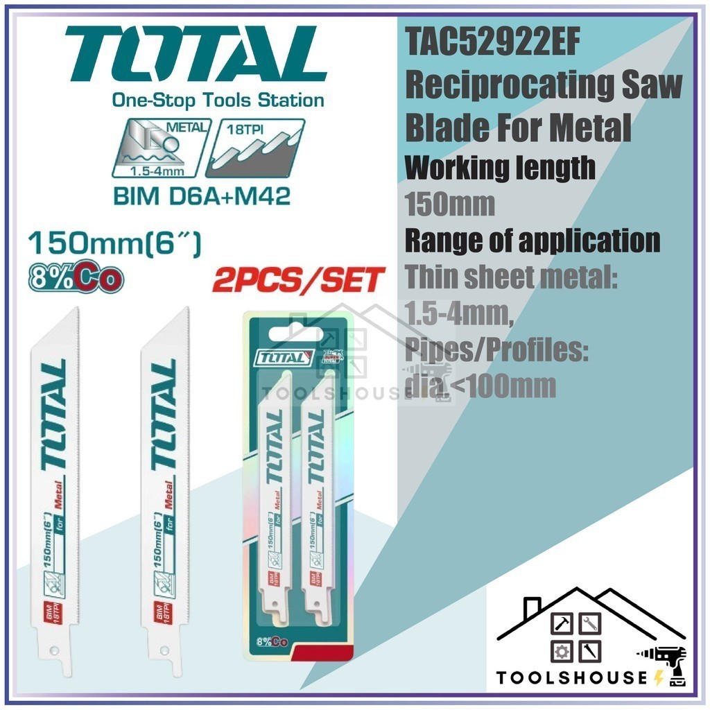 Total TAC52922EF / TAC521002 Sabre Saw Blade Reciprocating Saw Blade ...