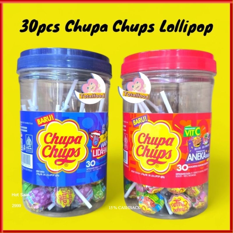 30pcs Chupa Chups Lollipop fruit dalam bottle | Shopee Malaysia