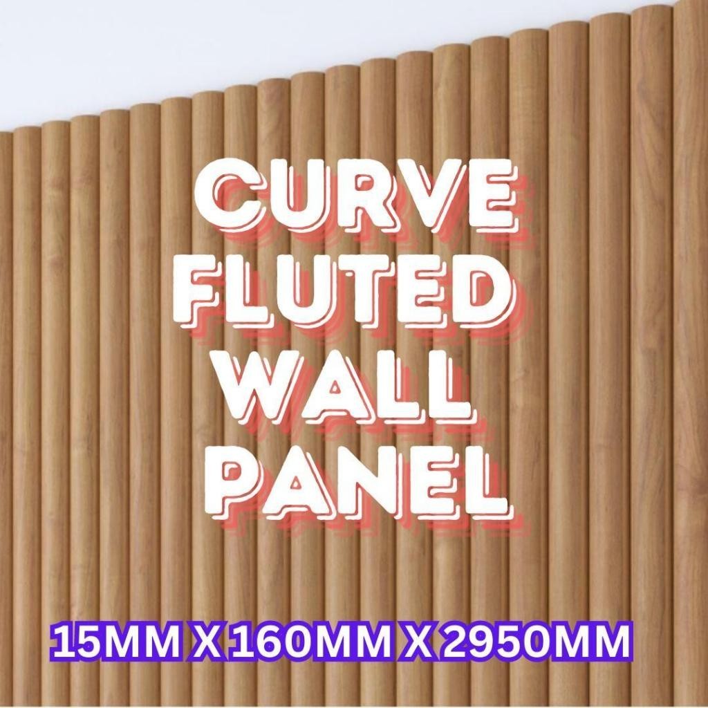 Curve Fluted Wood Panel 15MM (H) x 160MM (W) x 2950MM (L) / WPC Panel Fluted Wall Panel Fluted ...