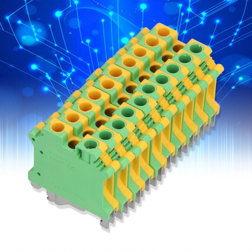 Treee DIN Rail Mount Terminal Universal 50Pcs Flame Retardant 37A ...