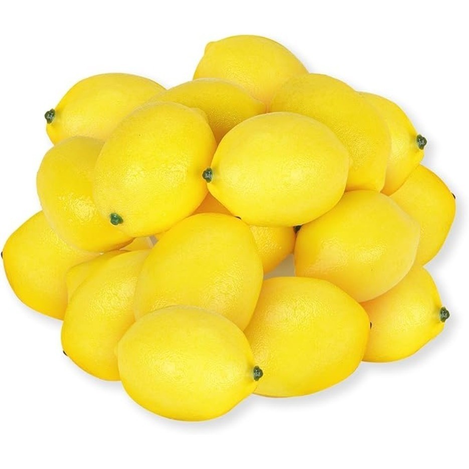 Artificial Lemons Plastic Fake Lemons Faux Yellow Lemons for Fake Fruit ...