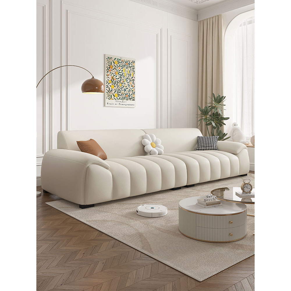 Bosna Light Luxury Minimalis Sofa Modern Simple Cream Baru Baris Lurus ...
