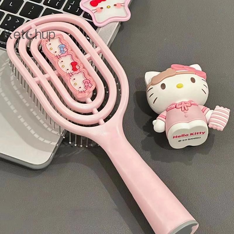 Ketchup1 Kawaii Hello Kitty Kuromi Cinnamoroll Comb Hollow Massage Comb ...