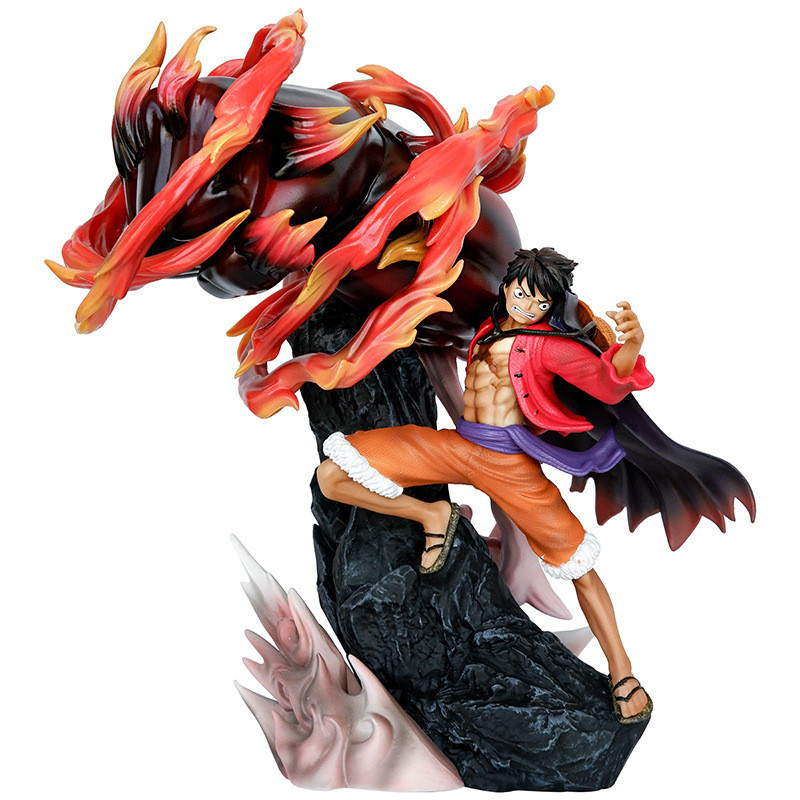 Fire Luffy Four-speed Form Big Fist Ape King Anime Merchandise Figure ...