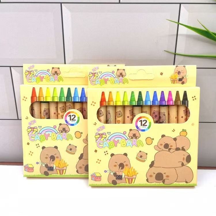 Capybara Crayon Set Boxed 12 Color Drawing Painting Multicolor Crayons ...
