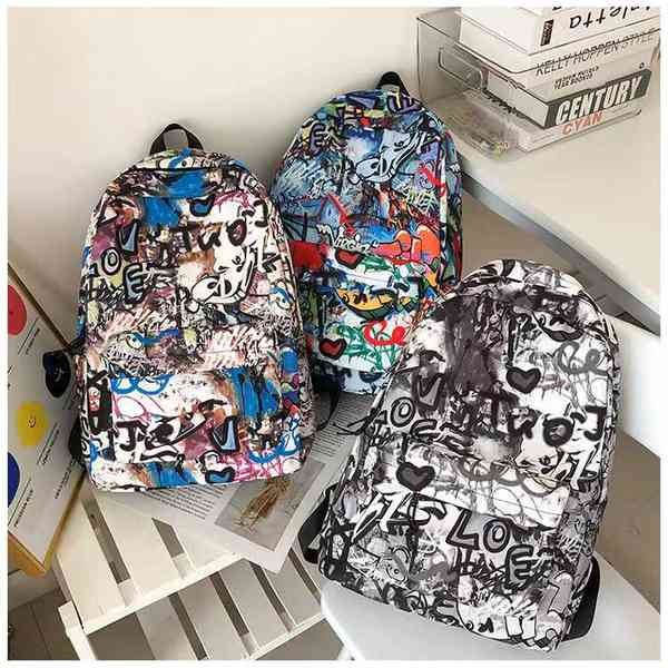 Beg sekolah Graffiti Peribadi Tas Ransel Sejuk Beg Lelaki Jepun ...