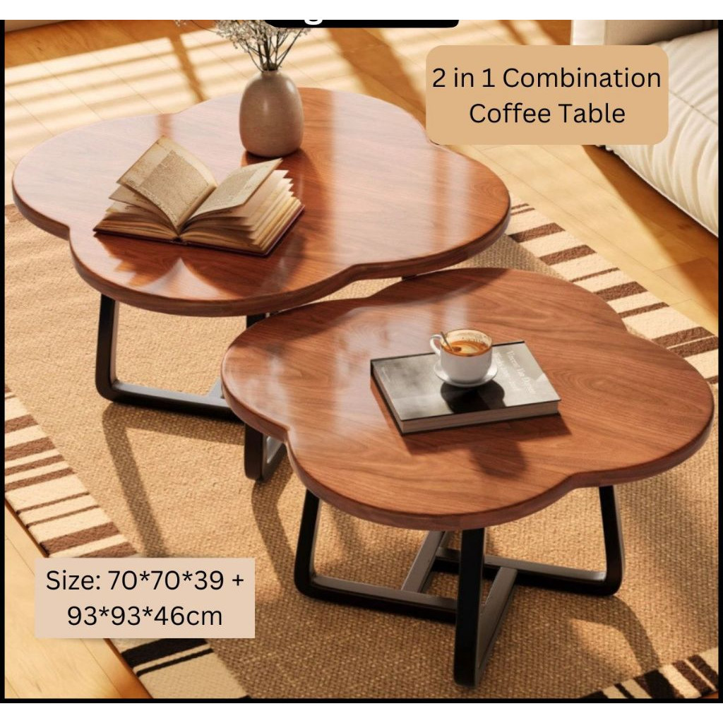 2in1 Combination Coffee Table Nordic Coffee Table Influencer Solid Wood ...