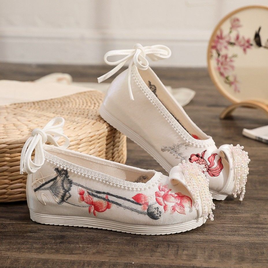 New Improved Ethnic Hanfu Shoes Women Ancient Style Inner Heightening ...