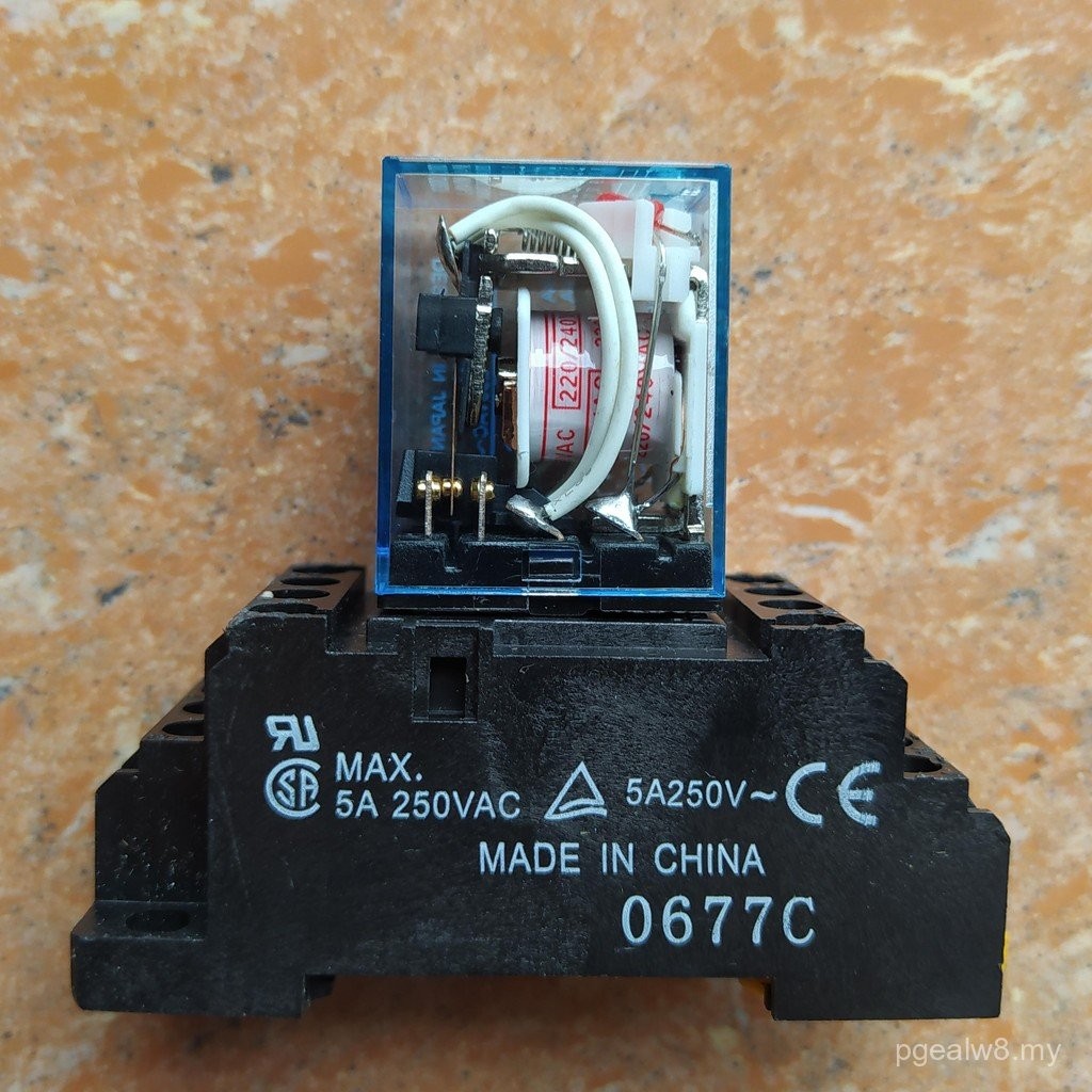 Relay perantaraan IEC255 5A MY4N-J AC220V DC24V 12v kecil 14 kaki empat ...