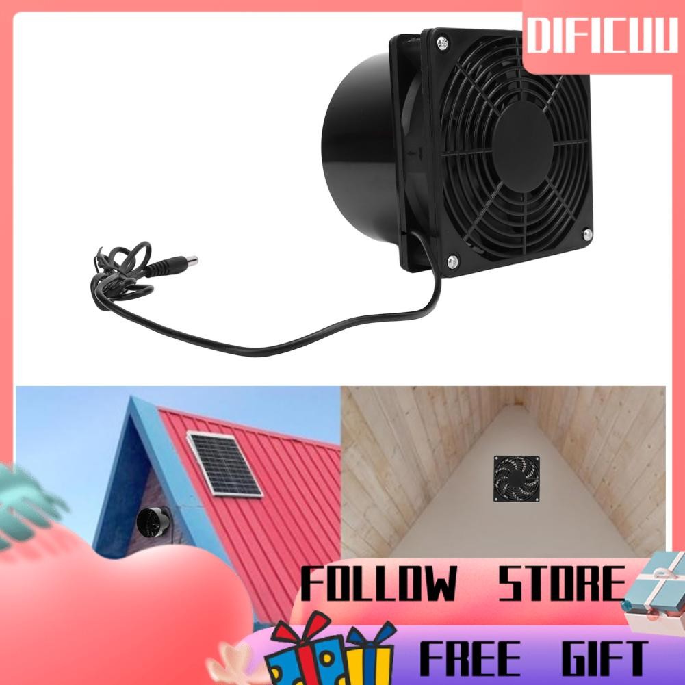 Dificuu Solar Powered Exhaust Fan Outdoor Air Extractor Mini Ventilator ...