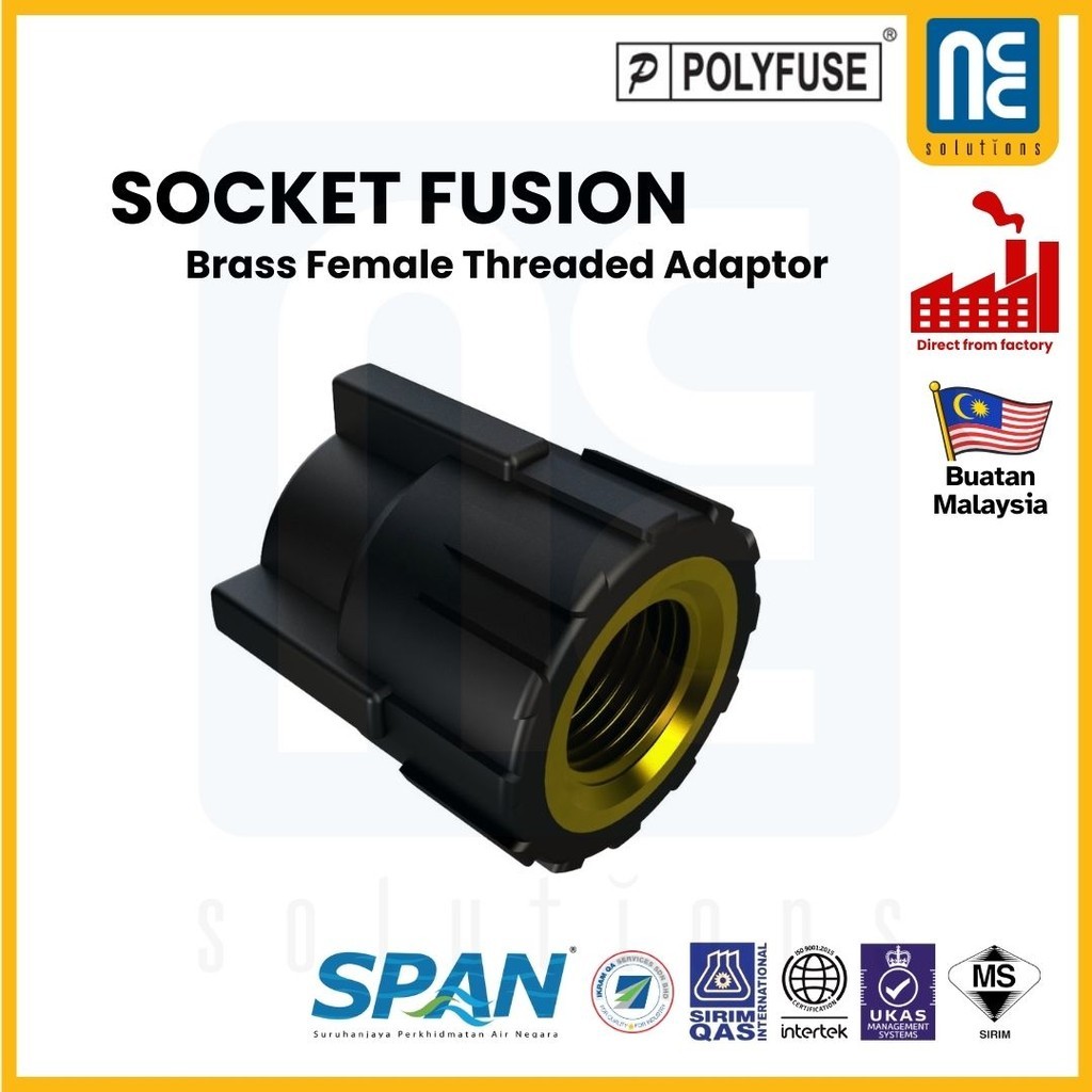 Polyfuse PE100 Socket Fusion Brass Female Threaded Adaptor | Shopee ...